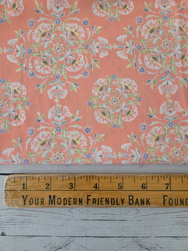 Exclusive Design- Bright Coral Medallion Print {by the half yard} – Alyssa May Design