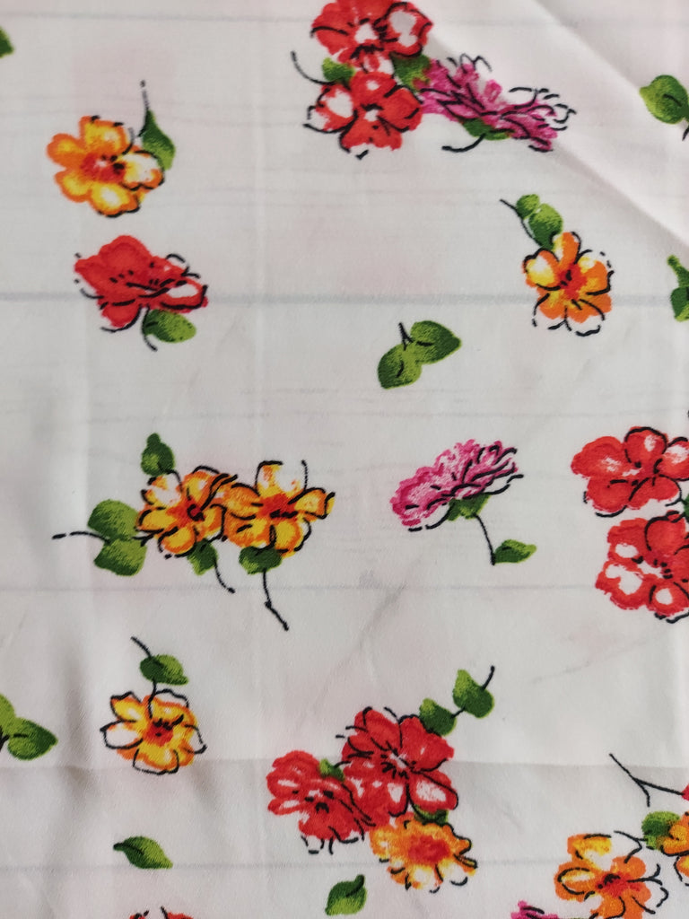 Ivory & Bright Floral Georgette {by the half yard} – Alyssa May Design