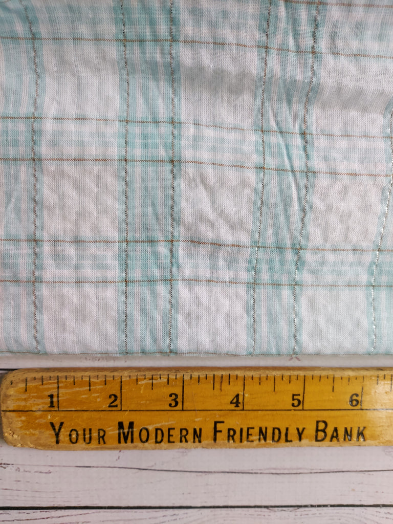 Light Aqua & White Lurex Plaid Cotton {by the half yard} – Alyssa May ...