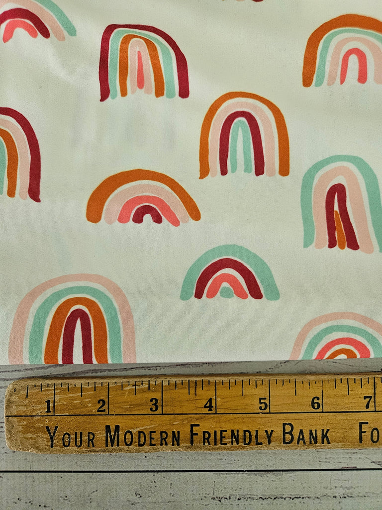 Bright Rainbow Print Double Brushed Poly (DBP) Knit {by the half yard ...