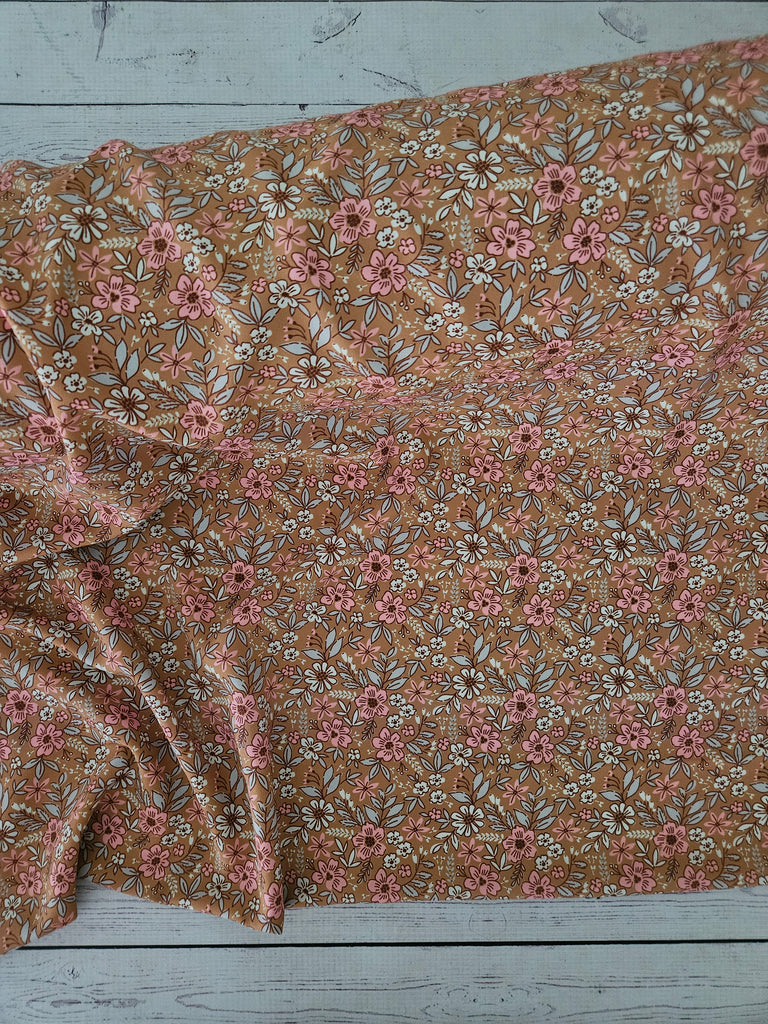 Gold & Pink Petite Floral {by the half yard} – Alyssa May Design
