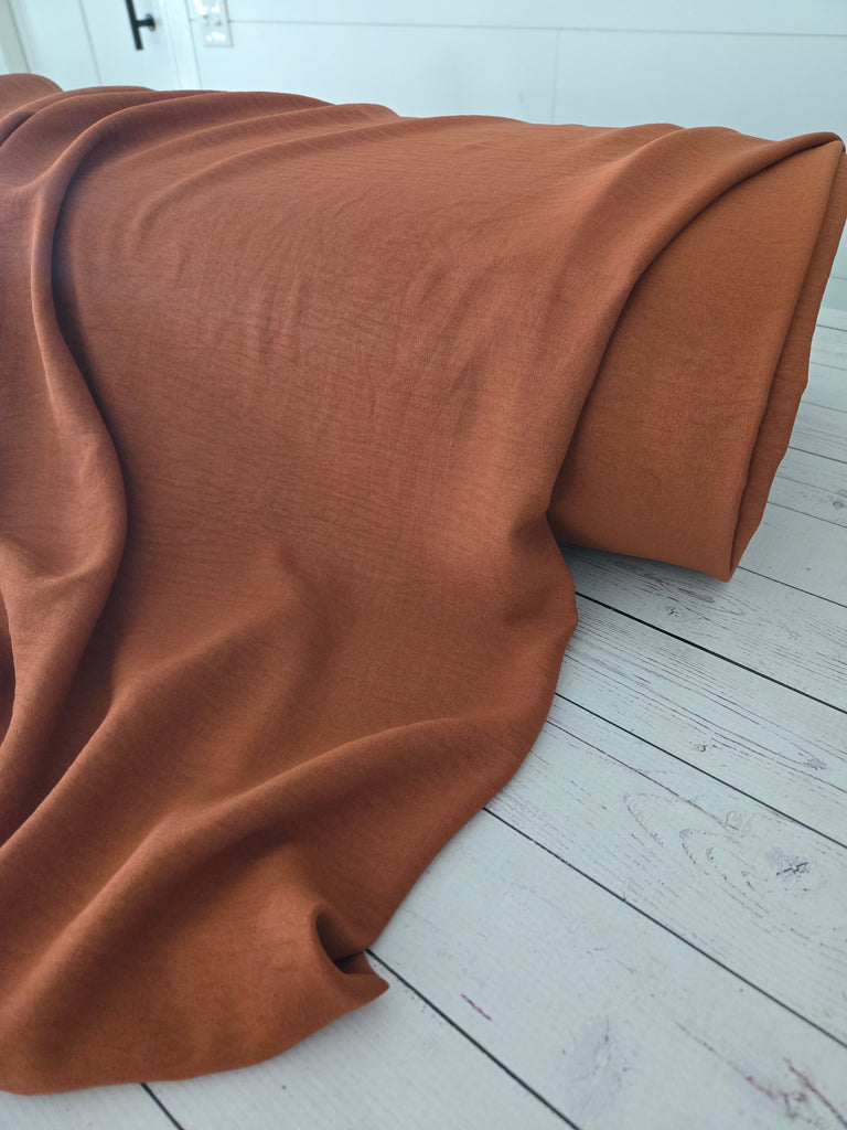 Solid Rust Opaque Air Flow 100% Polyester {by the half yard} – Alyssa ...
