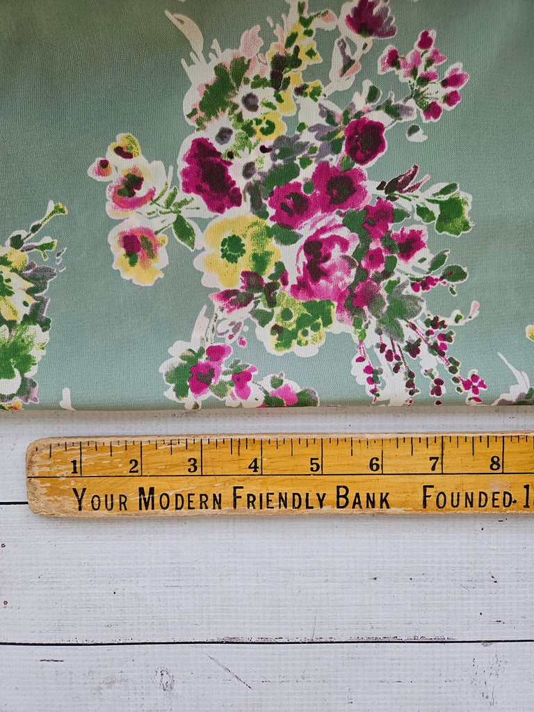 Green & Bright Pink Floral {by the half yard} – Alyssa May Design