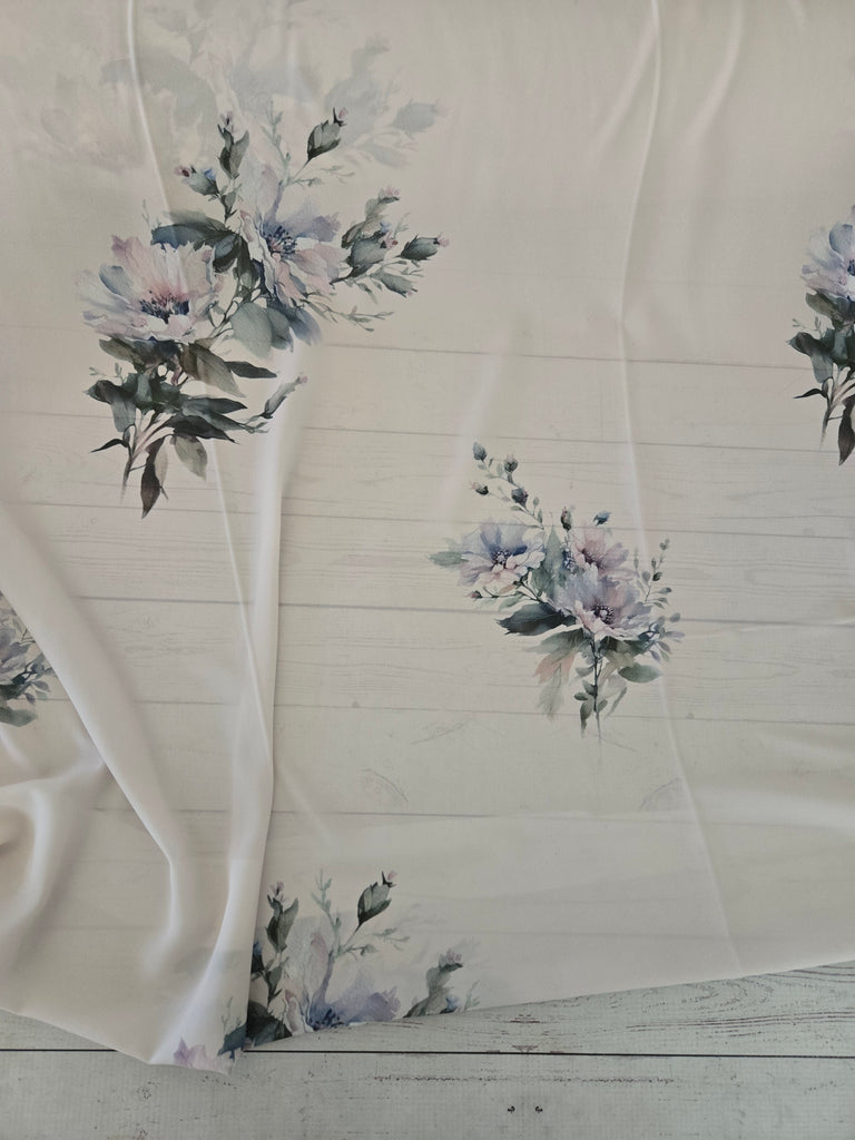 Exclusive Design- Creamy Tan Large Mauve Floral Print {by the half yar ...