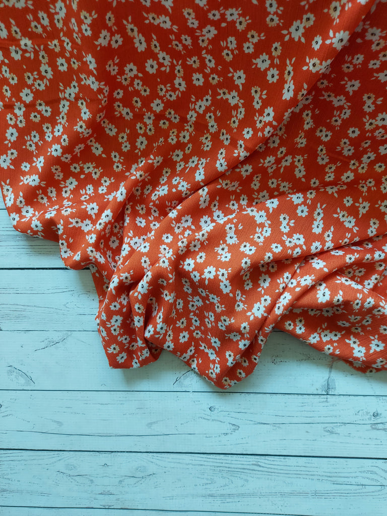Orange Daisy Rayon Crepe {by the half yard} – Alyssa May Design