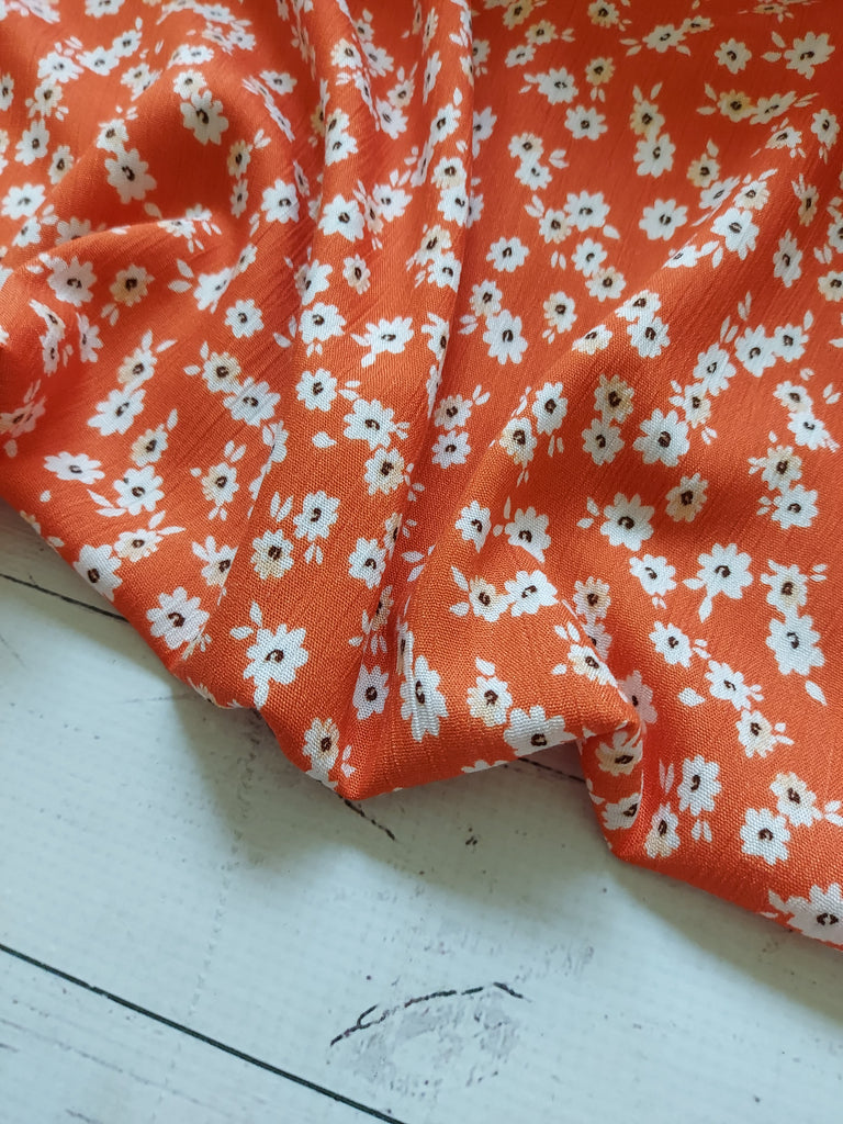 Orange Daisy Rayon Crepe {by the half yard} – Alyssa May Design